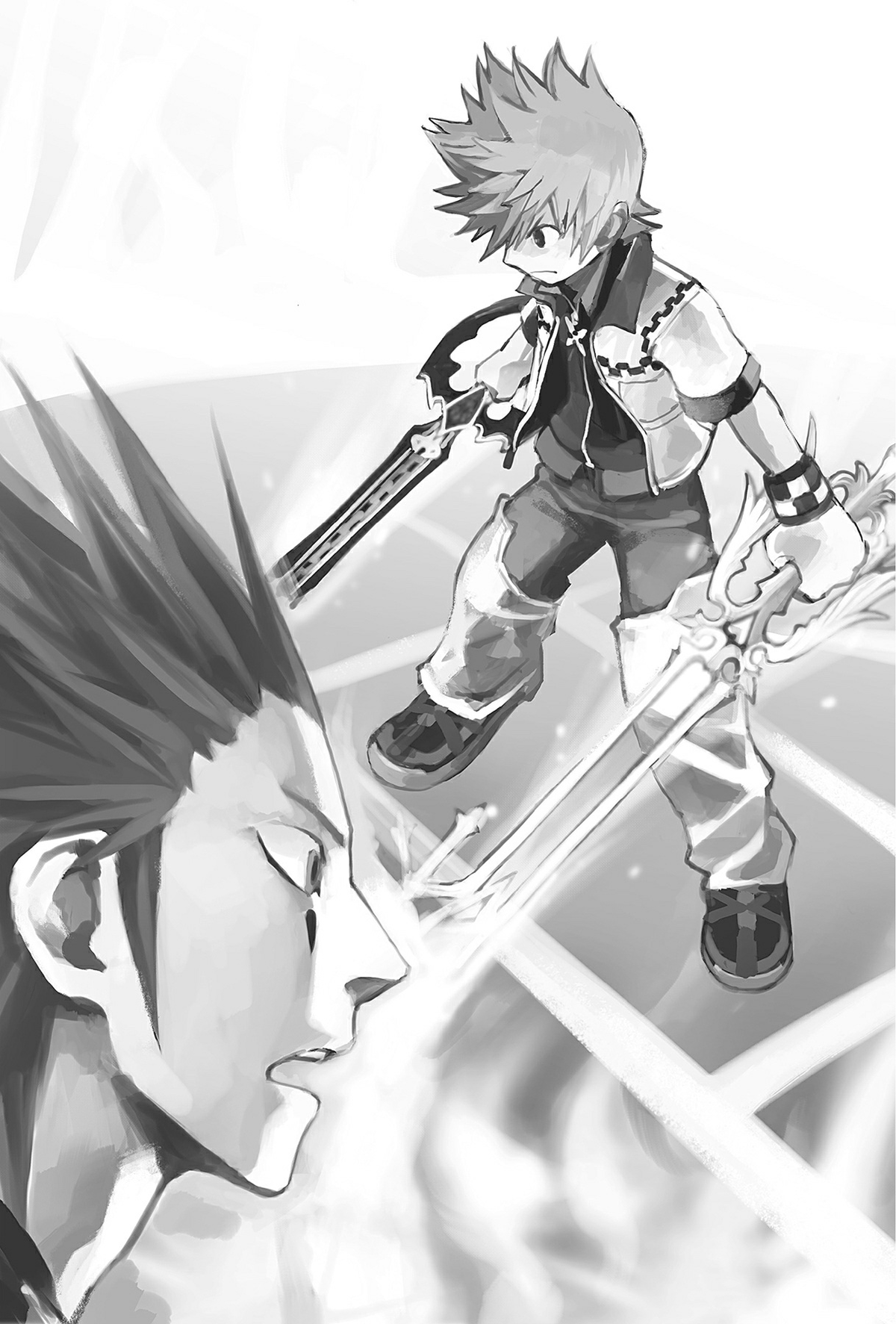 File:Roxas vs Axel KHII Novel.png - Kingdom Hearts Wiki, the Kingdom ...