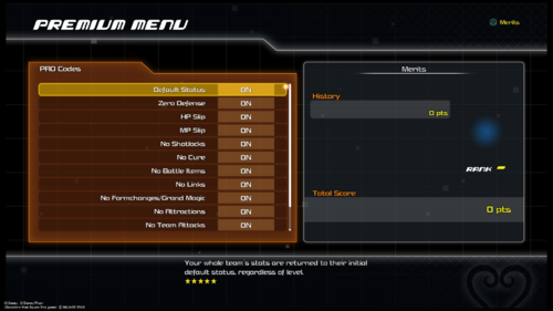 Premium Menu - Kingdom Hearts Wiki, the Kingdom Hearts encyclopedia